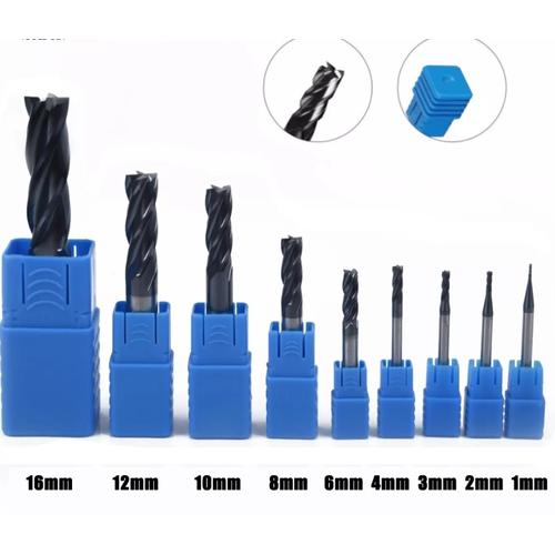 Jual Mata Bor EndMill 4Flute Carbide CNC Milling Cutter Berlapis AlTiN ...