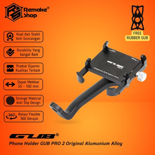 Promo GUB PRO 2 Stand Phone Holder HP Motor Gps Full Besi Alumunium Alloy di Spion Motor Dudukan ...