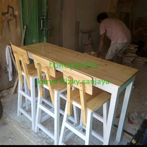 Jual meja bar cafe meja makan meja ruang tamu minimalis satu set meja ...