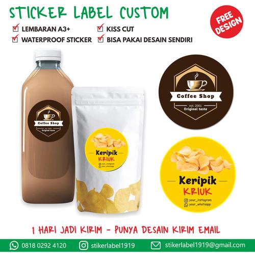 Promo cetak stiker label makanan, minuman, segel botol, FREE DESAIN ...