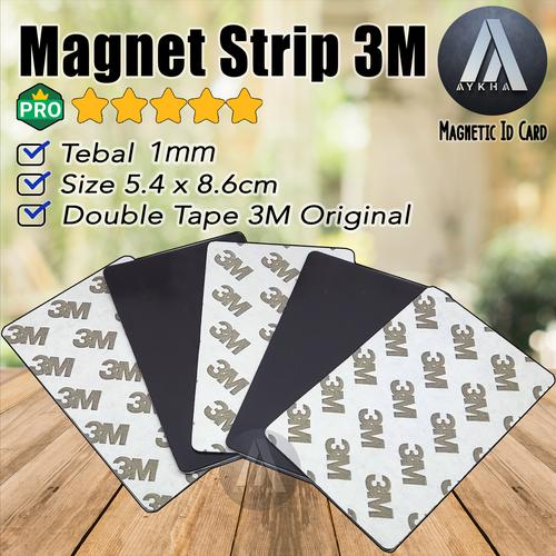 Jual Rubber Magnet Strip Sheet Lembaran + Double Tape 3M 54x86mm Tebal ...