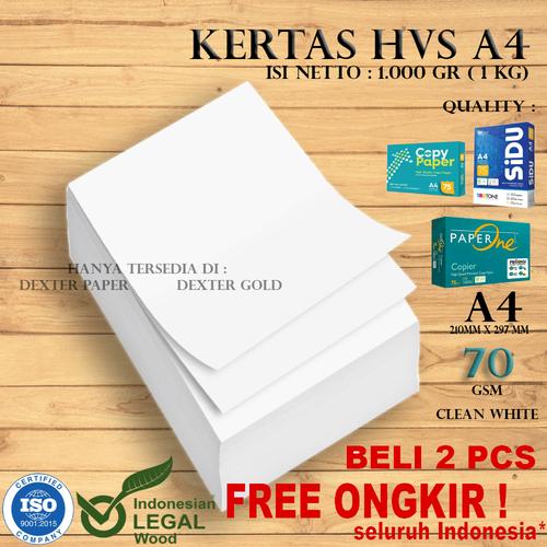Promo Kertas A4 70gr / Kertas HVS A4 70 gsm isi netto 1kg (1000 gram) - A4 100gr - Jakarta Barat ...