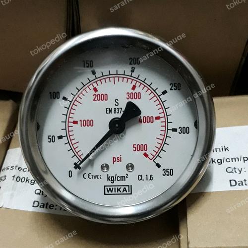 Jual pressure gauge wika 2.5" 350kg/cm2/5000psi model payung ssbrass ...