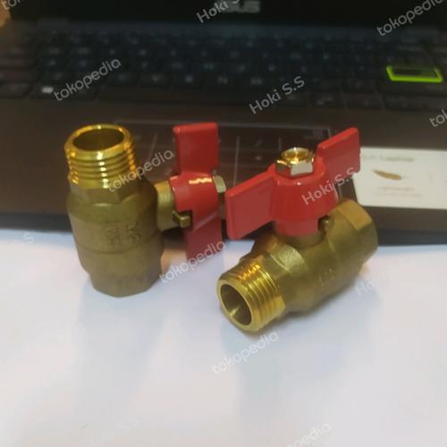Jual Ball Valve Mini Kuningan Male X Female Drat 1/2" inch - Jakarta Barat - Hoki S.S | Tokopedia