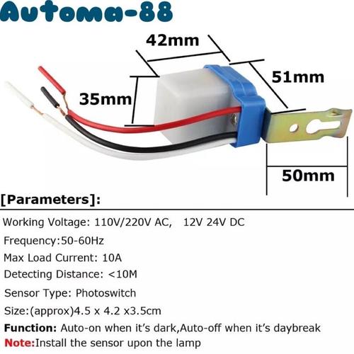 Jual Photocell As-10-220 Saklar Otomatis Sensor Cahaya Ac 220V 10A ...
