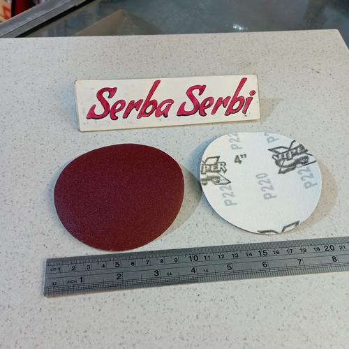 Jual -/LEMBAR AMPLAS BULAT MERAH-Kertas pasir tempel 4" - 80 - Kota ...