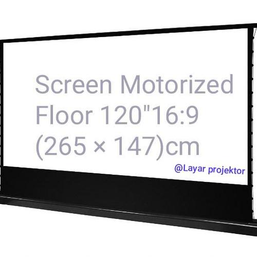 Jual Screen motorized Floor 120" 16:9/ Layar Elektrik Lantai 120" 16:9 ...