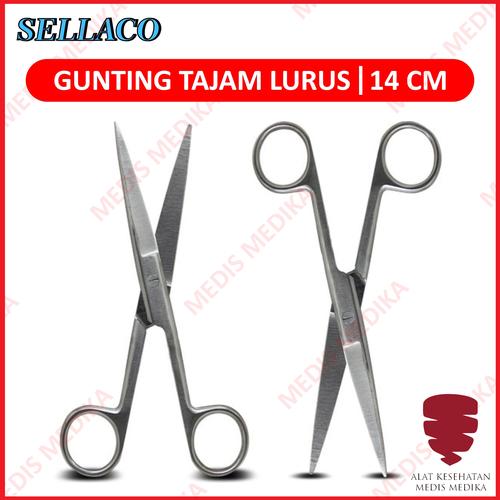 Jual Gunting Tajam Lurus 14cm Medis Stainless Operasi Bedah Jaringan 14 ...