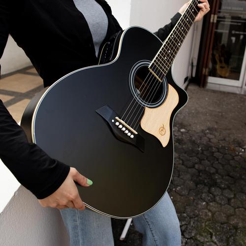 Jual Gitar Akustik Elektrik Mandalika Jumbo Black Doff Equalizer 7545r ...