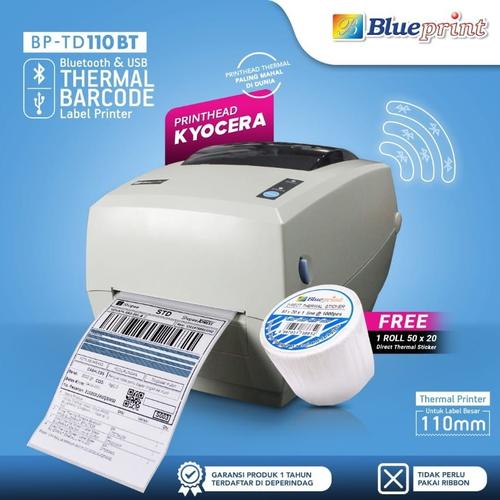 Jual Printer Thermal Barcode Resi Bluetooth BLUEPRINT BP TD110BT ...