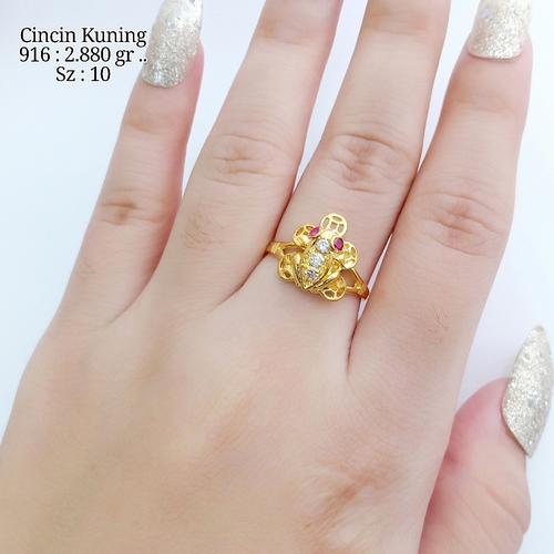Jual Cincin Emas / Mas Kuning 91.60 Berat 2.880 Gram No. 10 - Jakarta ...