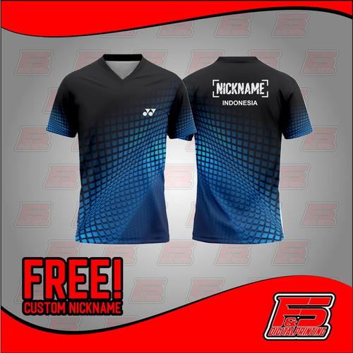 Jual JERSEY BADMINTON 1 BIG SIZE CUSTOM BISA BUAT NAMA LOGO - HITAM ...