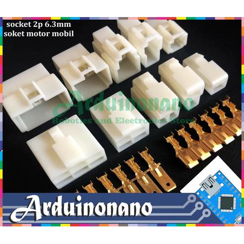 Jual 1set Big Car Socket 2p 6.3mm kabel soket motor mobil Skun Besar 2 ...
