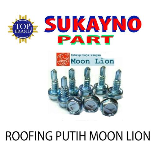 Jual Baut Baja Ringan / Sekrup Roofing Putih MOON LION 10X19,10X16,8X30 ...