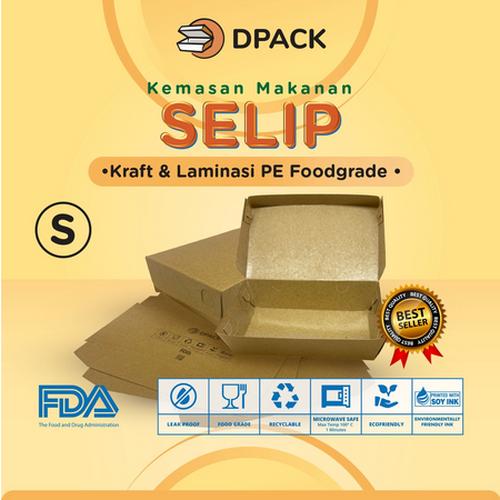 Jual PAPER LUNCH BOX SELIP BAHAN KRAFT / KRAFT FULL Laminasi SIZE S, M ...