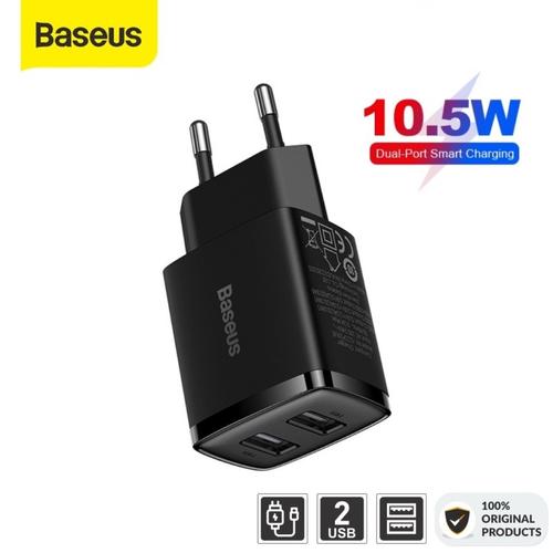 Jual Baseus Adaptor Charger Compact 10.5W 2A Dual USB Port Adapter ...