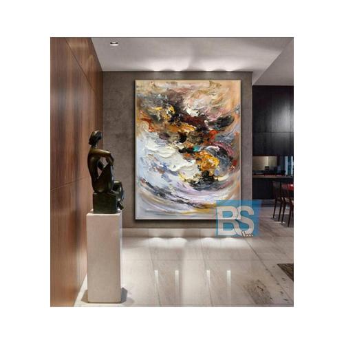 Jual LUKISAN ABSTRAK MODERN BEIGE TEXTURE BISA CUSTOM - 100 X 80 - Kab ...