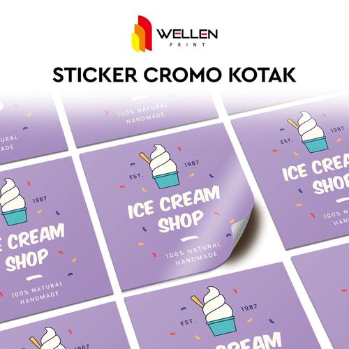 Jual Cetak Stiker Label Chromo Kotak / Sticker Cromo Kemasan Produk ...