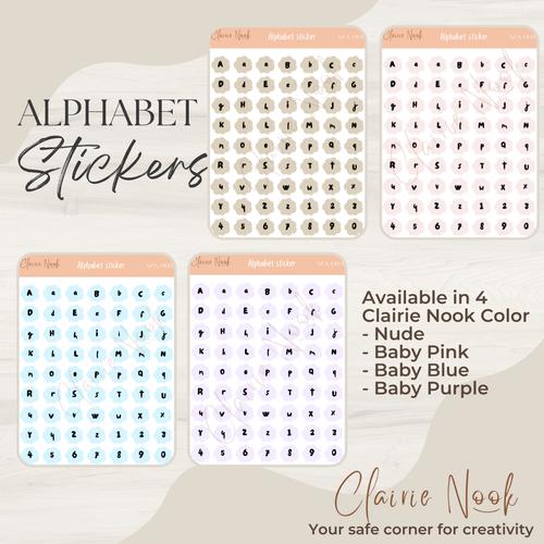 Jual Clairie Nook Alphabet Sticker Label Warna / Dekorasi Bullet ...