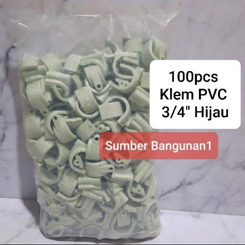 Jual Klem Pipa PVC 3/4" hijau pralon claim penjepit tahanan grosir 3/4 ...