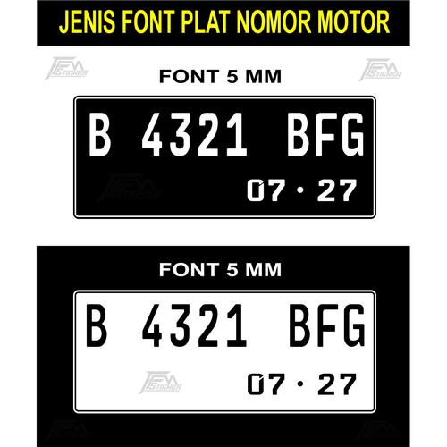 Jual cutting sticker angka plat motor font terbaru - angka hitam - Kota ...