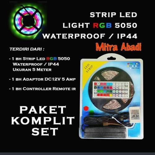 Jual LAMPU LED STRIP RGB 5050 MATA BESAR 5 METER PAKAI REMOT - Kota ...