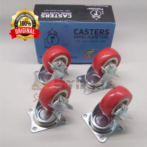 Jual Roda Castor Hidup Rem nilon Nylon Etalase Troly 2 Inch/Roda ...