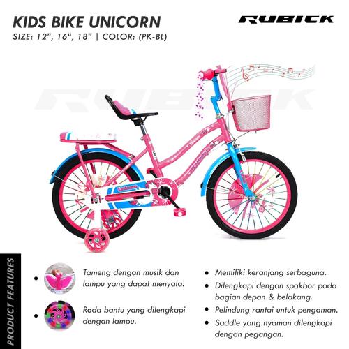 Jual Sepeda Anak Rubick Unicorn 12"/16"/18" inch - Sepeda Anak ...