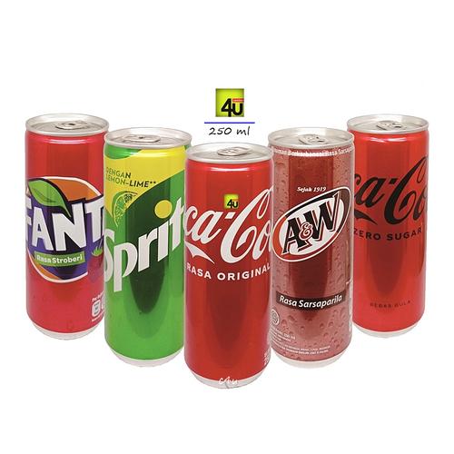 Jual Coca-Cola, Sprite, Fanta, A&W - Soft Drink - KALENG KECIL 250ml ...