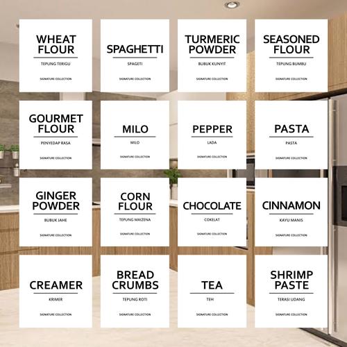 Jual STICKER VINYL Label Stiker Bumbu Dapur Teh Kopi Susu Gula Garam ...