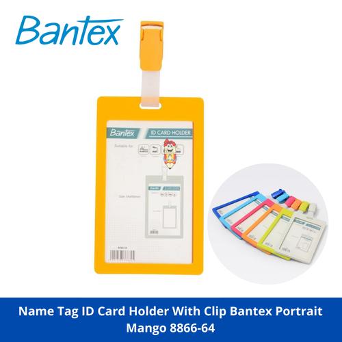 Jual Name Tag ID Card Holder With Clip Bantex Portrait - Mango - Kota ...