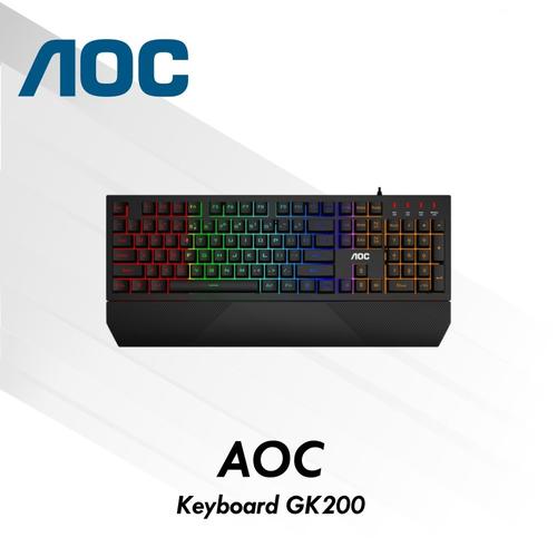 Jual Keyboard AOC GK200 GK 200 RGB Gaming Keyboard With Wristpad ...