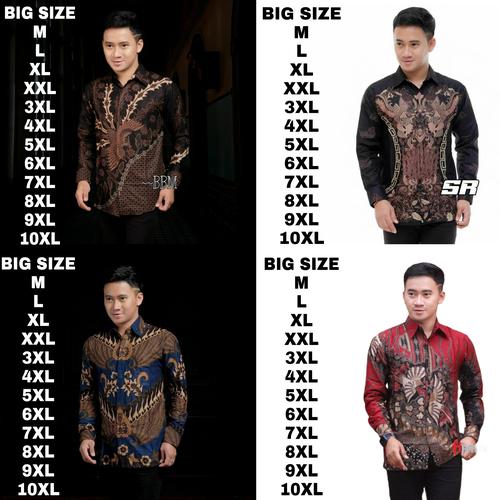 Jual KEMEJA BATIK PRIA LENGAN PANJANG BIG SIZE JUMBO MLXLXXL 3XL ...