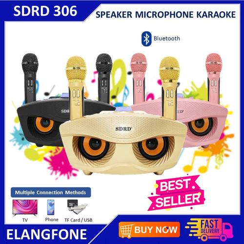 Jual SDRD SD 306 MIC KARAOKE WIRELESS SPEAKER BLUETOOTH PORTABLE DUA ...