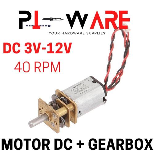 Jual Motor DC 3V 12V 40RPM Slow Speed Micro N20 Full Metal Gearbox ...