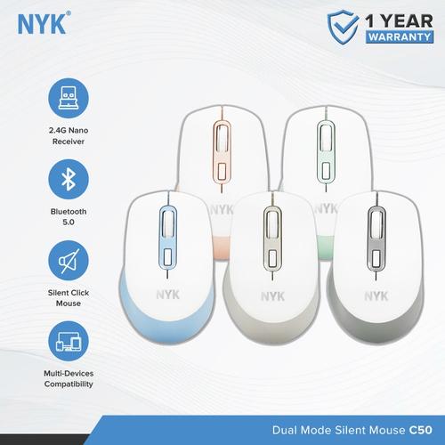 Jual Mouse NYK C50 Dual Mode Bluetooth Wireless 2.4Ghz Silent Mouse ...
