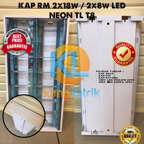 Jual KAP RM 2x18 SET KOMPLIT TL LED PHILIPS 2x8 watt T8 panjang 60cm ...