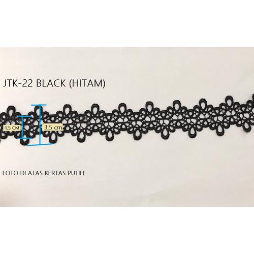 Promo RENDA JTK-22 BLACK (HITAM) Lebar: 3,5 cm - CEK GAMBAR UNTUK DETIL ...