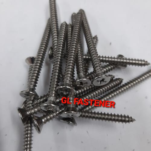 Jual Skrup FAB Stainless 8 x 2 / Tapping Screw Flat Head / FH / SUS 304 ...