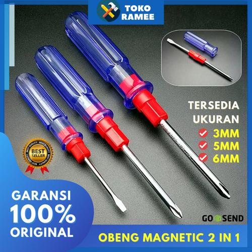 Jual OBENG 2 WAY PLUS MINUS + - 2 IN 1 BOLAK BALIK PANJANG 3MM 5MM 6MM SET - 1 PCS PDK 6MM ...
