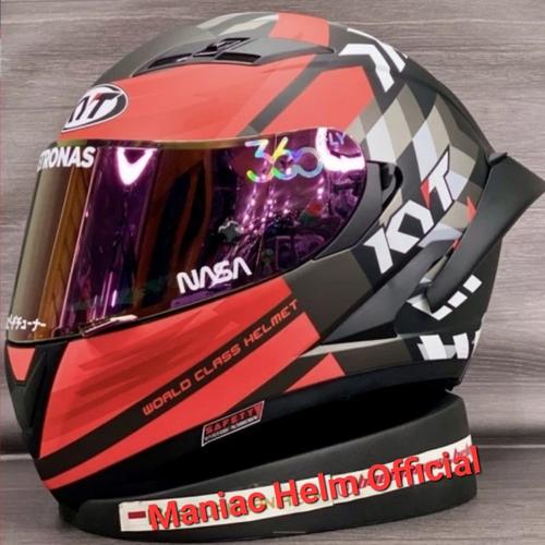 Jual Helm KYT Falcon FR Flow black red doff paket ganteng not vendetta ...