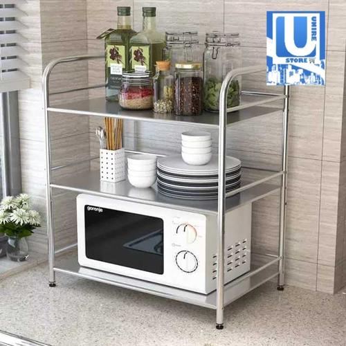Jual Rak besi STAINLESS portabel 3 susun serbaguna alat dapur kantor ...
