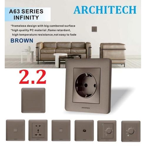 Jual SAKLAR / SAKELAR LAMPU ARCHITECH INFINITY A63 2.2 Brown Standar ...
