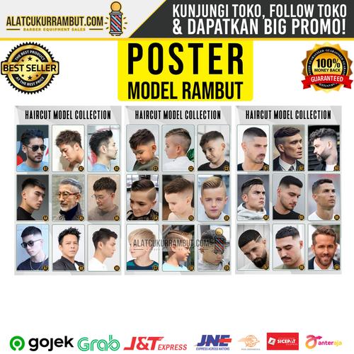 Jual Poster Model Potong Cukur Rambut Barber Barbershop Pangkas Rambut ...