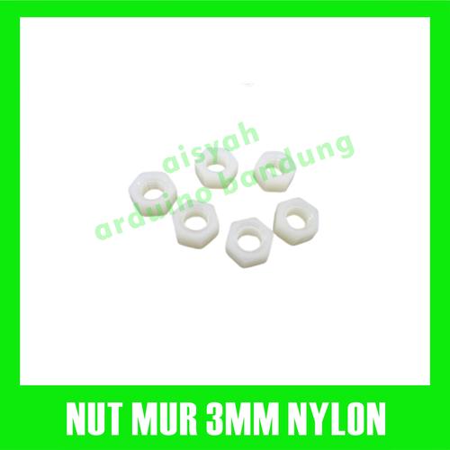 Promo Putih Mur Nylon M3 Pilar Spacer PCB M3 Standoff Nut M3 mm Nilon ...
