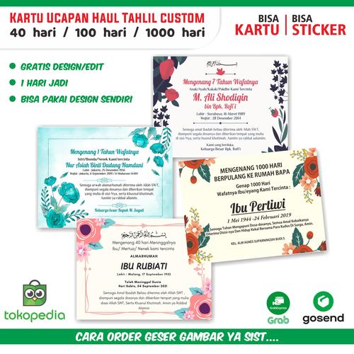 Jual KARTU TAHLIL/UCAPAN/TASYAKURAN CUSTOM 1 HARI JADI FREE DESAIN ...