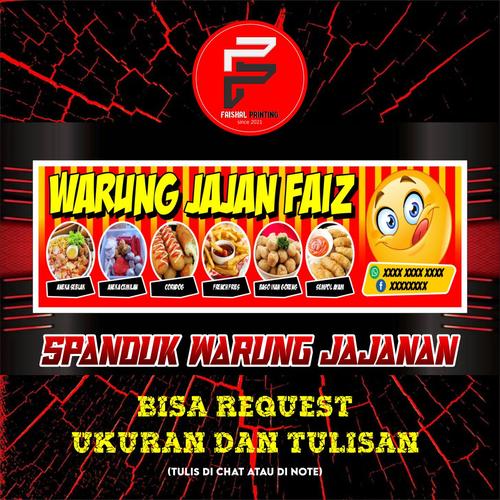 Jual Spanduk Warung Jajan/Banner Warung Jajanan Ukuran 3 x 1 meter ...