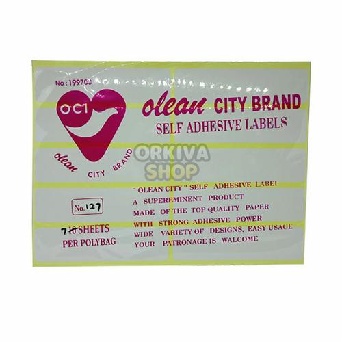 Jual Label Nama / Label Olean City No.127 Polos (7 Lembar) - Kota ...