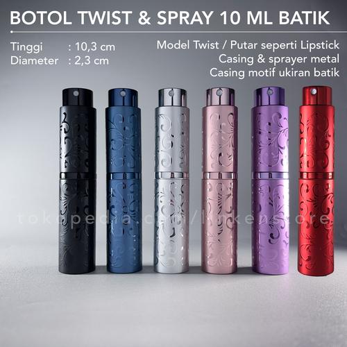 Jual Botol Twist and Spray 10ml Motif Ukiran Batik - Refillable Parfum ...