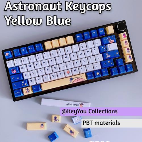 Jual Astronaut Yellow Blue keycaps pbt star galaxy not gmk rudy merlin ...